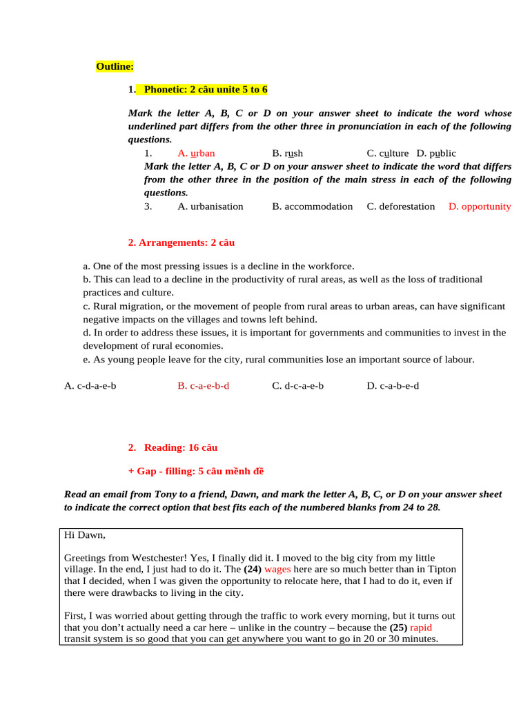 Review For The Second Test | PDF | Human Migration | Urbanization