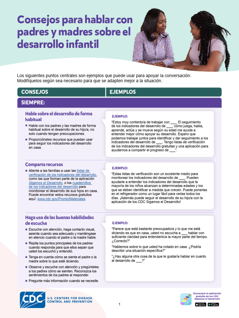 Tips For Talking With Parents Spanish 508 | PDF
