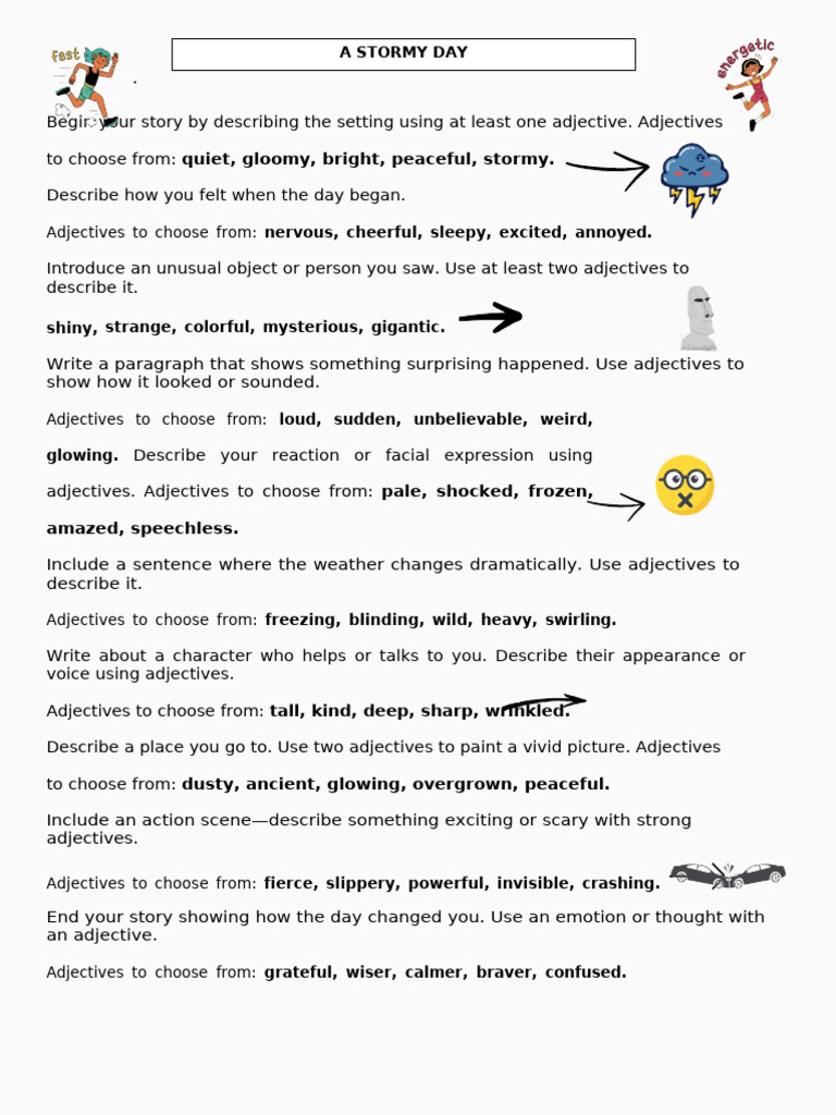 Adjective Story Challenge Guide | PDF