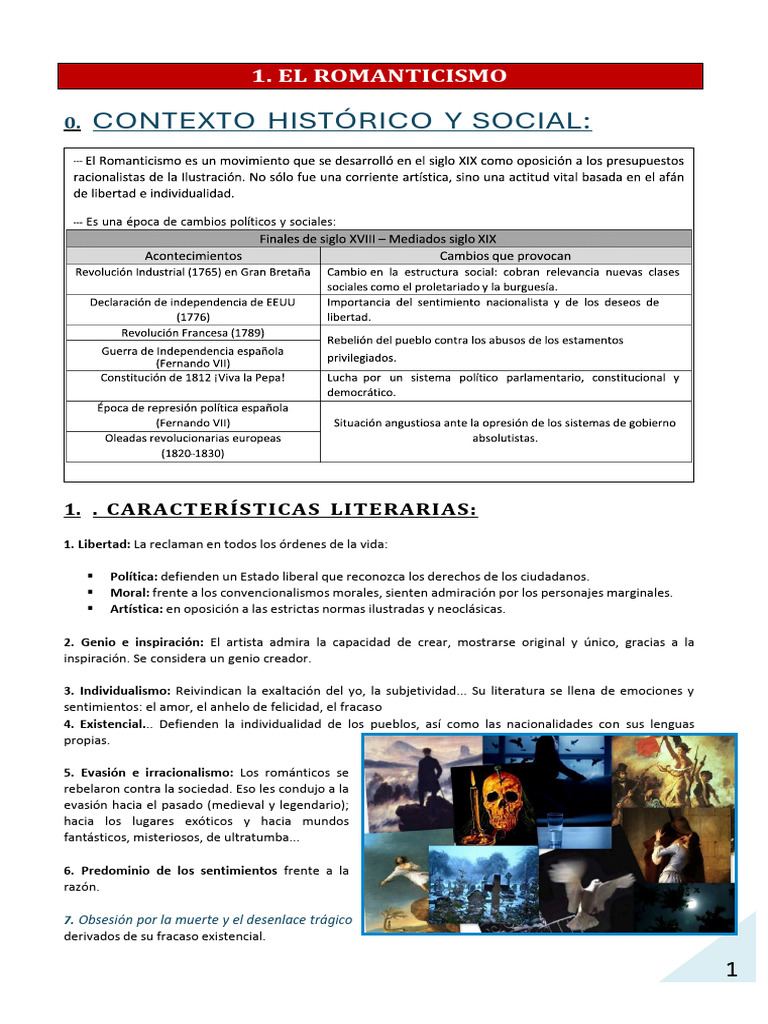 Características del Romanticismo en España | PDF | Romanticismo | Poesía