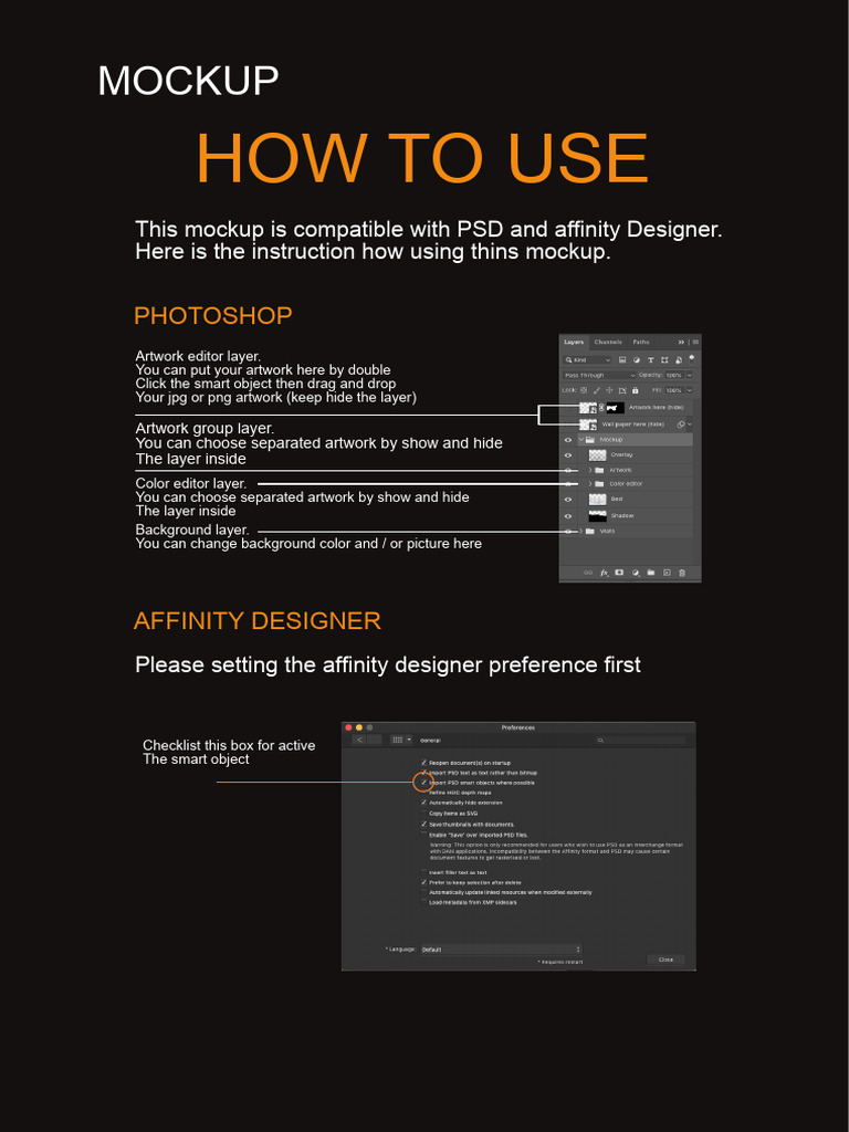 Photoshop & Affinity Designer Mockup Guide | PDF