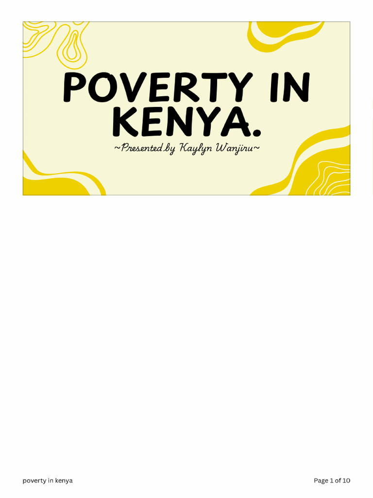 Poverty in Kenya | PDF