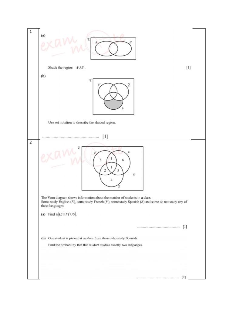 Sets P2-Worksheet | PDF