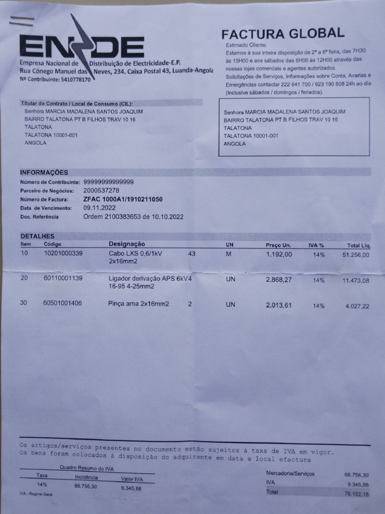 Contrato Da ENDE - Takayonadf | PDF