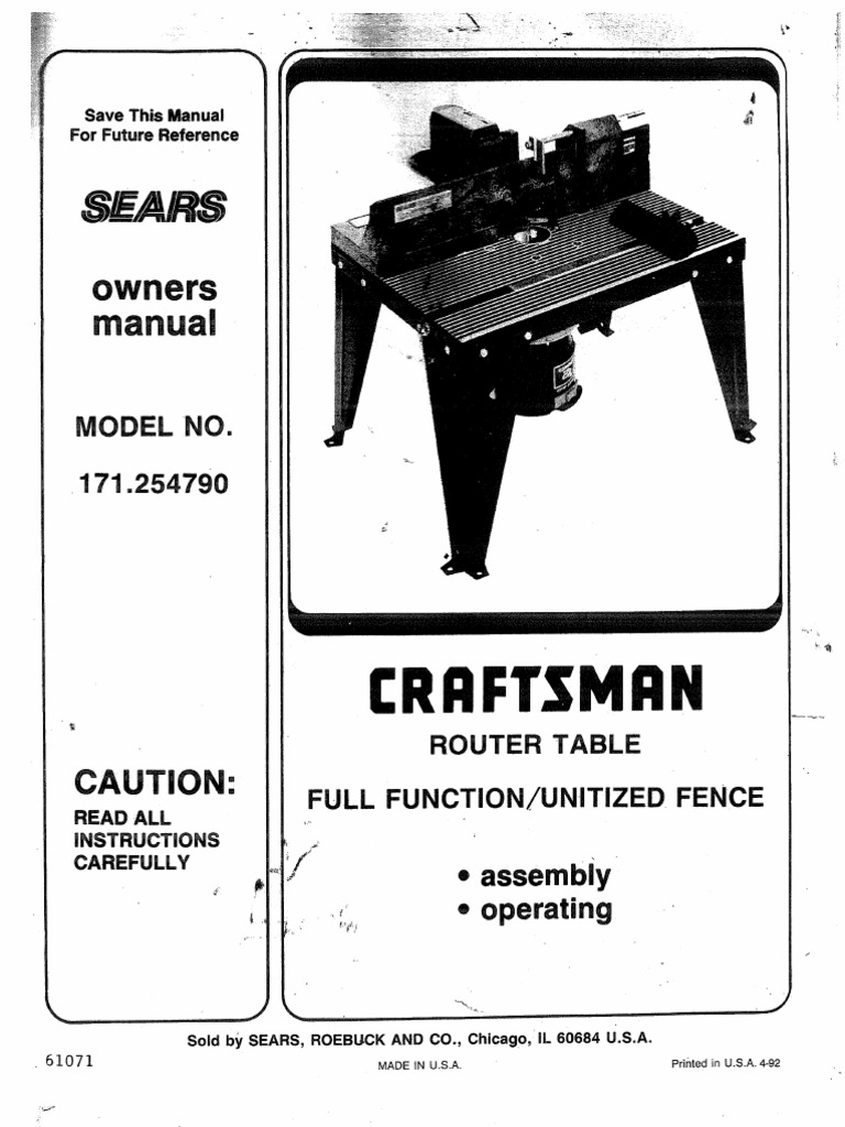 Sears Router Table 925479 | Nut (Hardware) | Screw