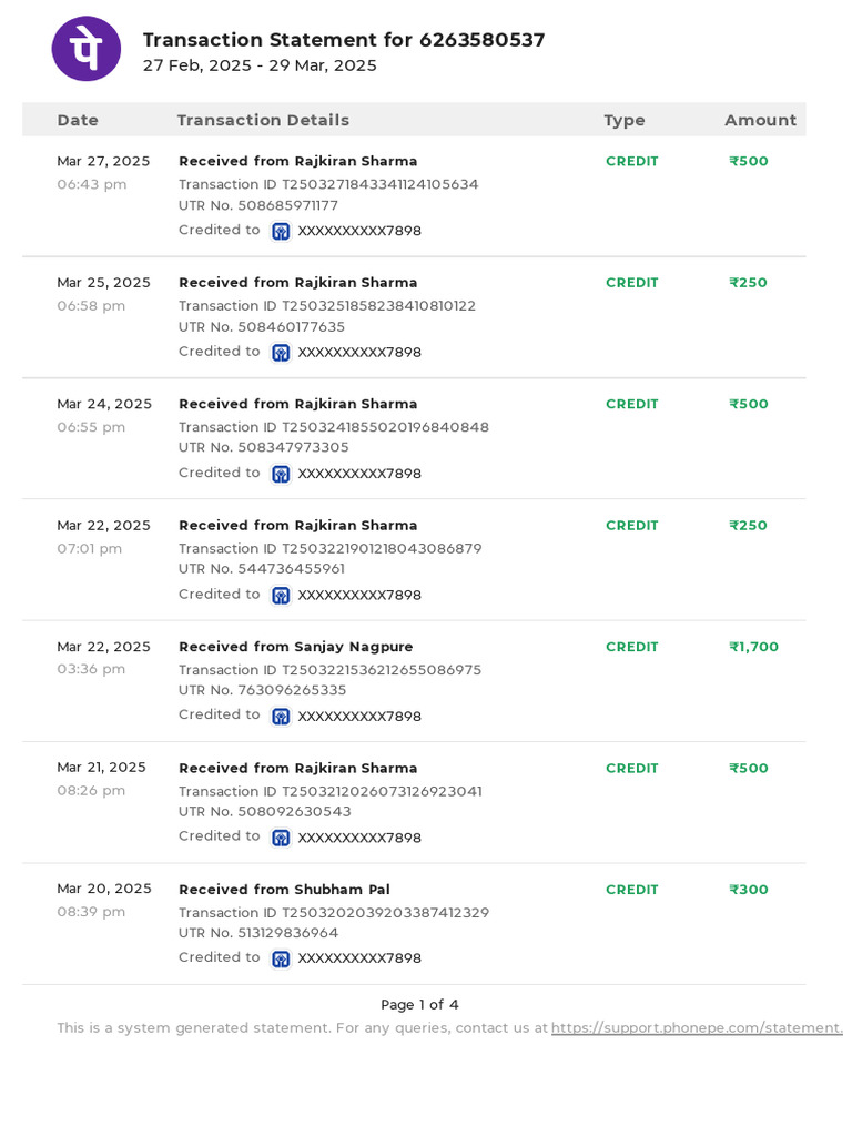 PhonePe Statement Feb2025 Mar2025 | PDF