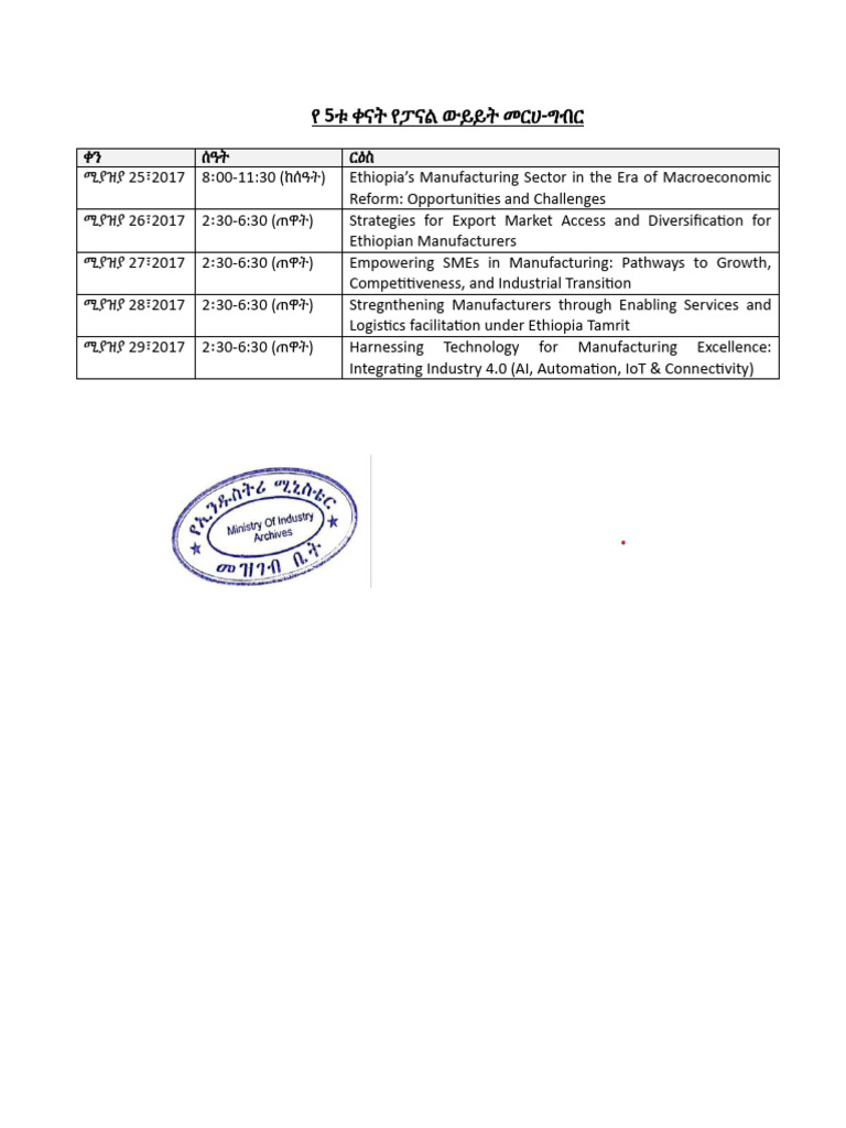 Revised Schedule For Panel Discussions Program | PDF