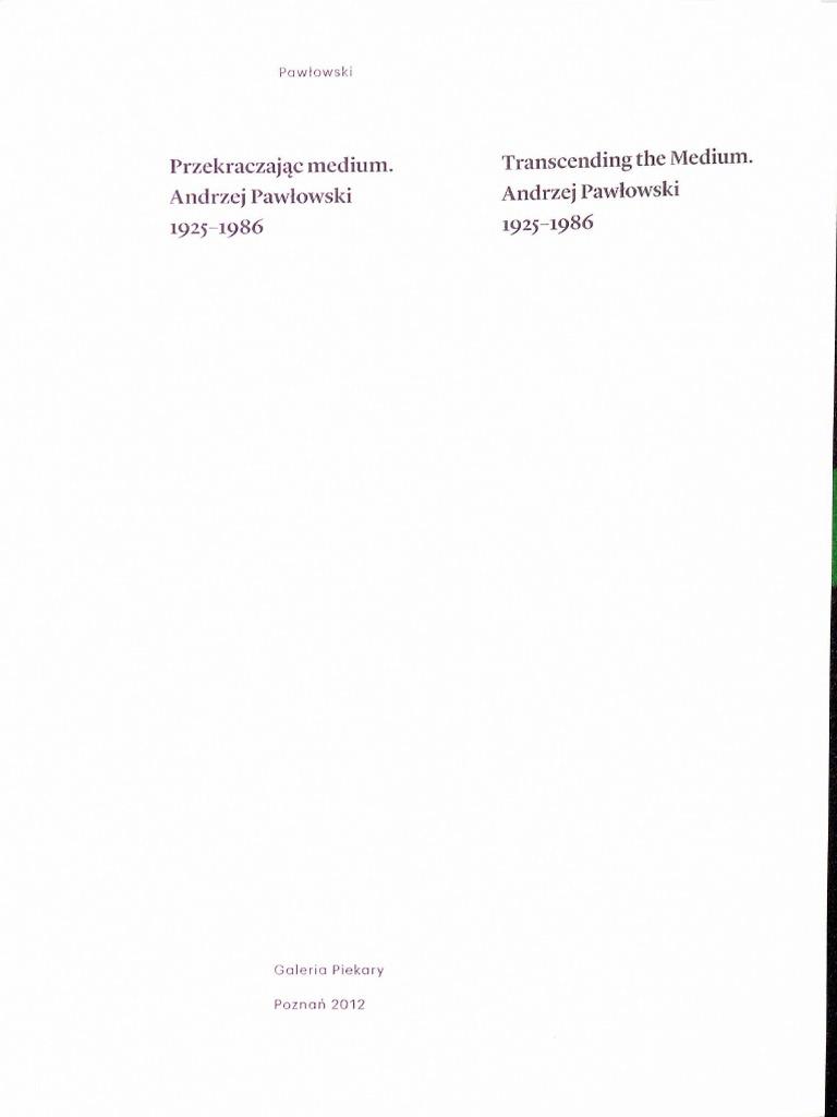 Fotochemiczne Obrazy Andrzeja Pawlowskie | PDF