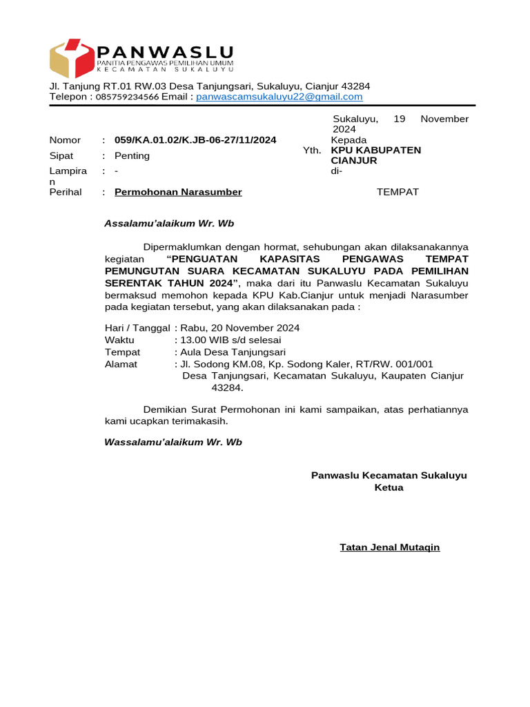 Surat Permohonan Kpu | PDF