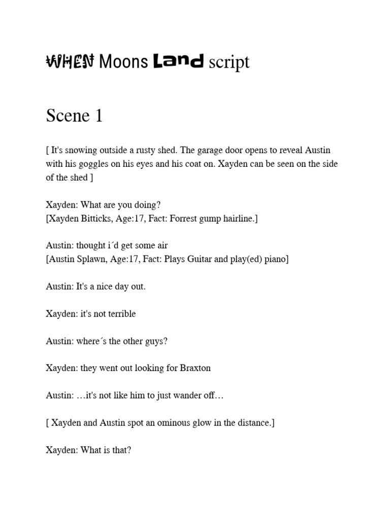 When Moons Land Script | PDF