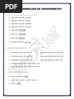 JEE Trigonometry Formula Cheat Sheet | PDF