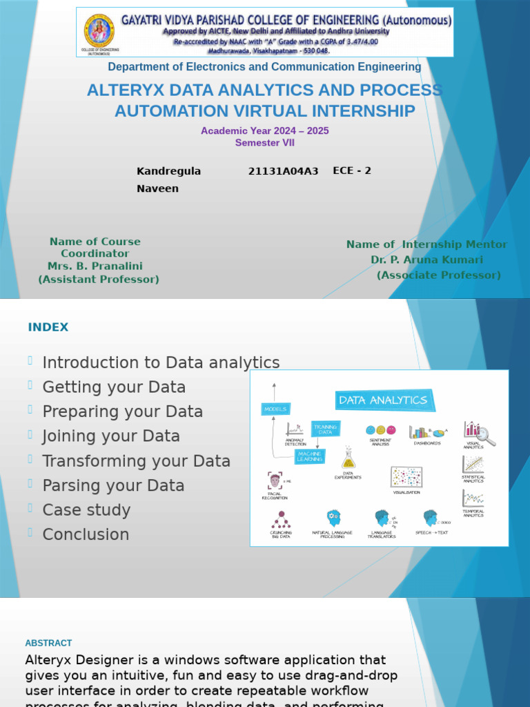 Alteryx Data Analytics Review Naveen | PDF | Analytics | Data Analysis