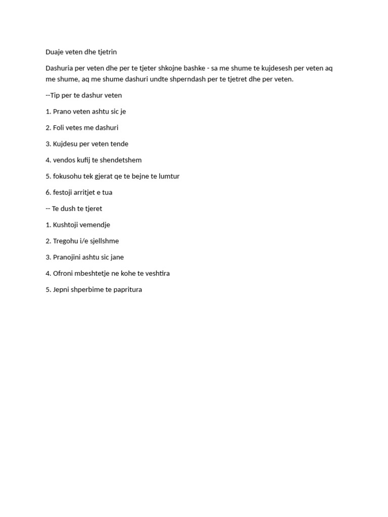 Duaje Veten Dhe Tjetrin | PDF
