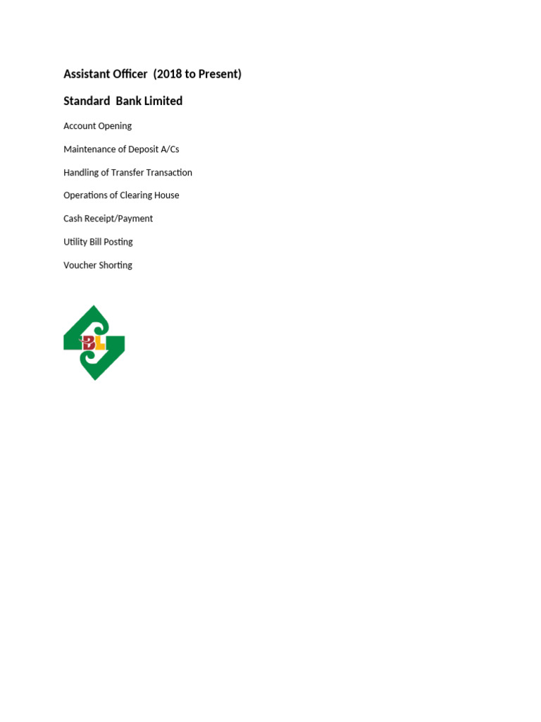 Assistant Banking Officer Duties | PDF