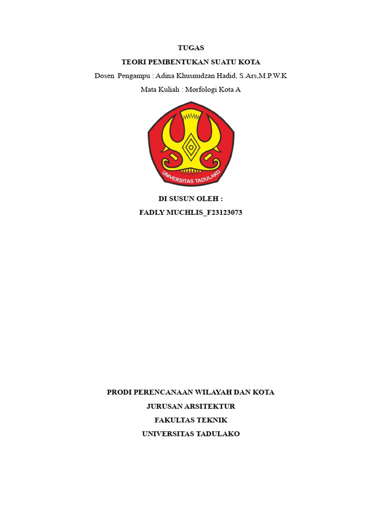 FADLY MUCHLIS - F23123073 (MORFOLOGI KOTA) PDF | PDF