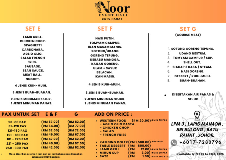 Pakej Oren 2025 | PDF