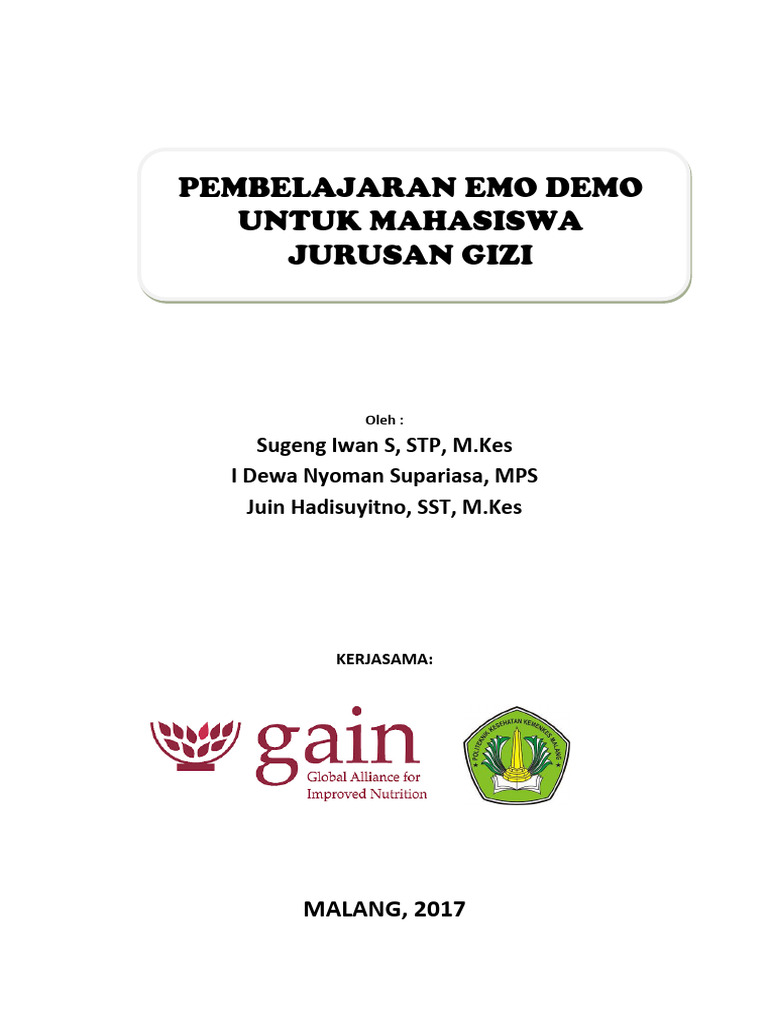 Modul Emo Demo untuk Mahasiswa Gizi | PDF