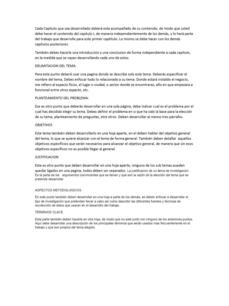 Instrucciones Sobre Desarrollo Capit. I | PDF