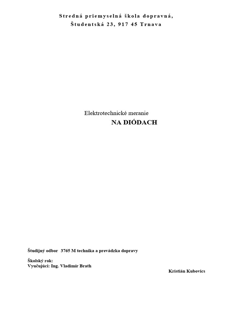 Meranie Na DIÓDACH | PDF