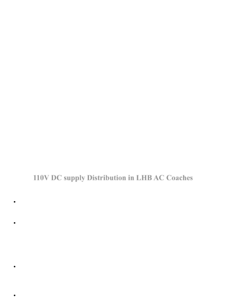 110V DC Supply in LHB Coaches | PDF | Electric Power Distribution ...