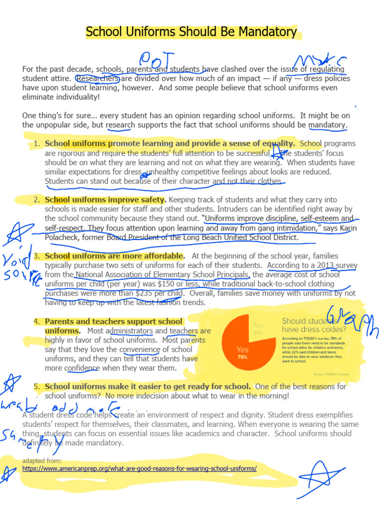 School Uniforms Should Be Mandatory | PDF | Clothing