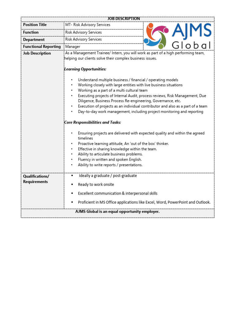 MT - Risk Advisory Services | PDF