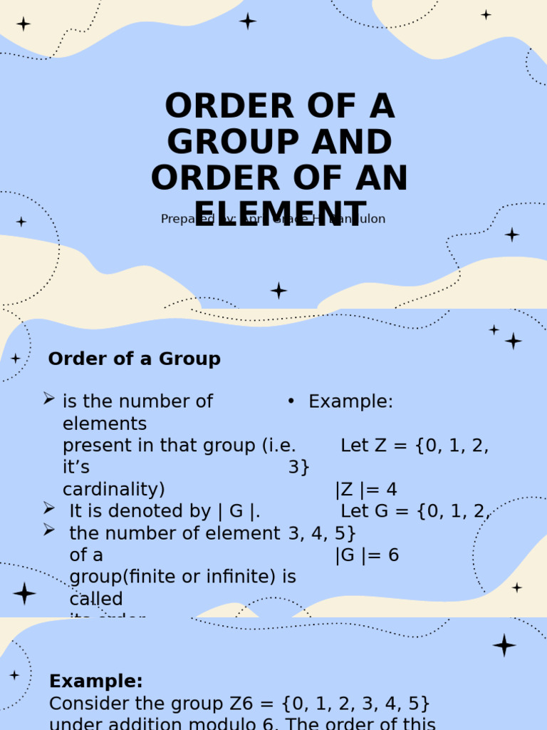 Understanding Group and Element Orders | PDF | Group (Mathematics ...