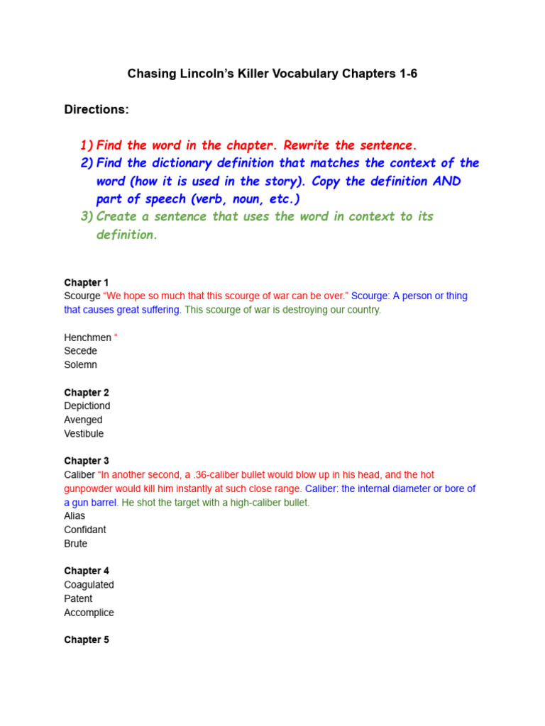 Colton Clark - Copy of Dufault CLK Vocabulary Chapter 1-6 | PDF