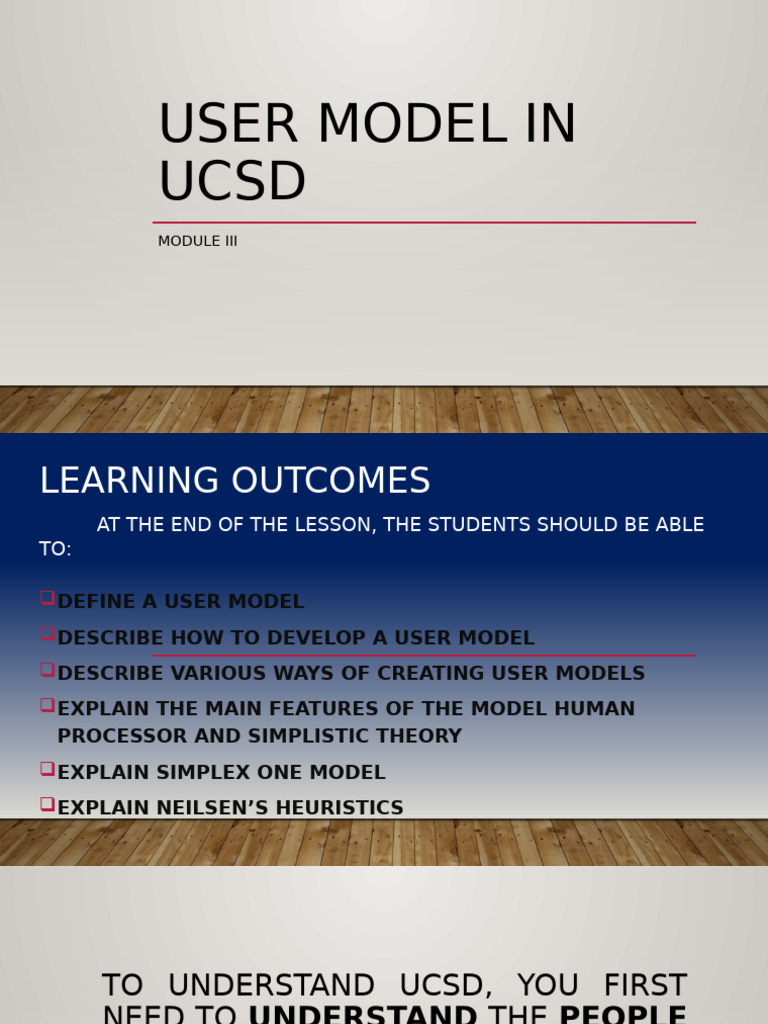 Module 3 User Modelling in UCSD | PDF | Usability | Heuristic