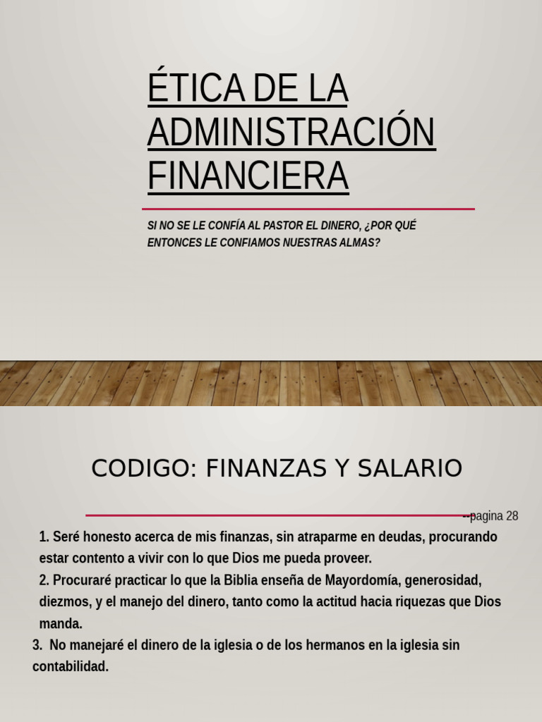 IBMA207 30 PPT Etica Ministerial Ética de La Administración Financiera ...
