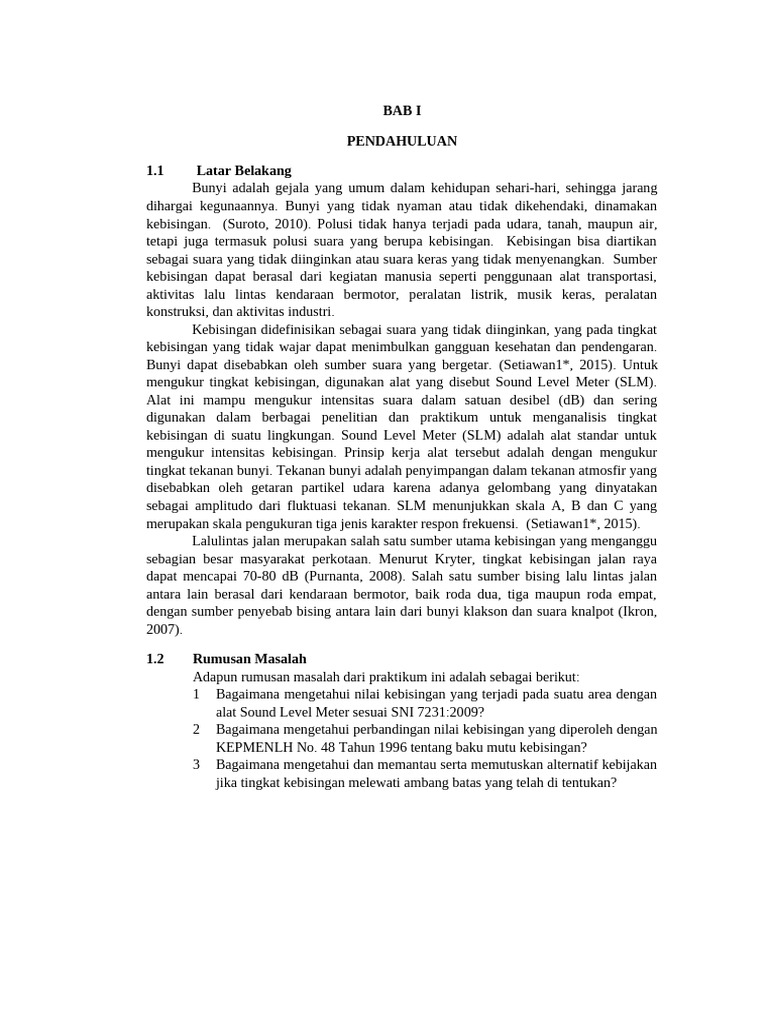 Laporan RPL Analisa Uji Kebisingan Riska | PDF
