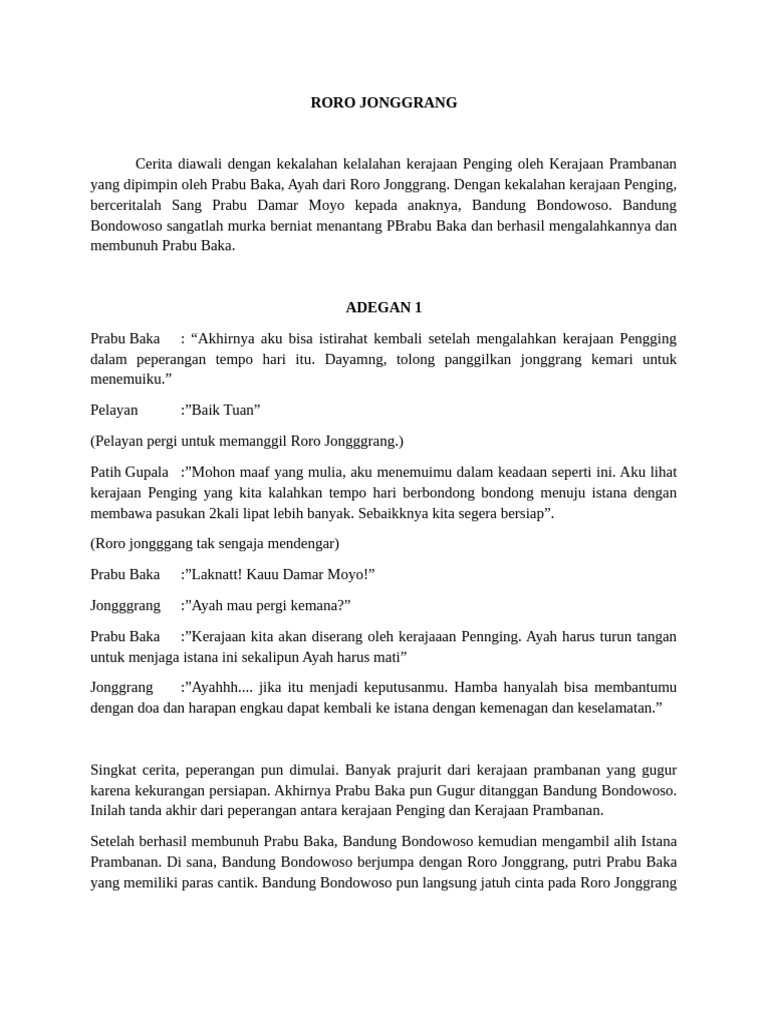 Roro Jonggrang | PDF