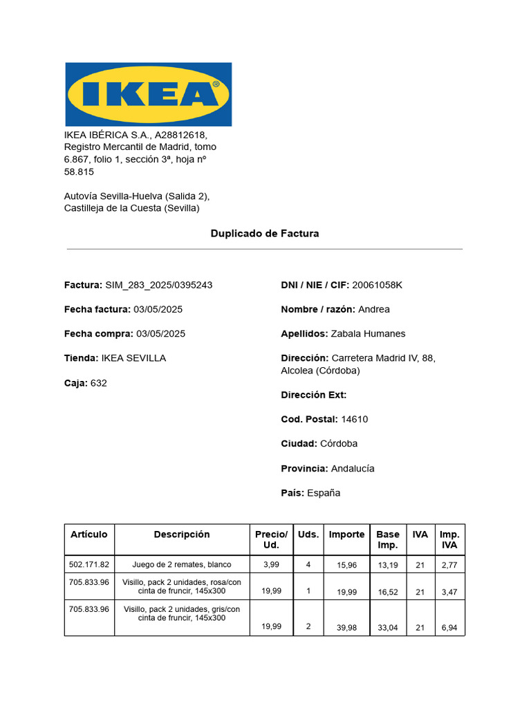 Factura IKEA | PDF