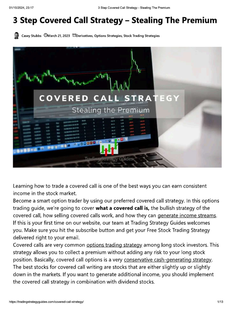 3 Step Covered Call Strategy - Stealing The Premium | PDF