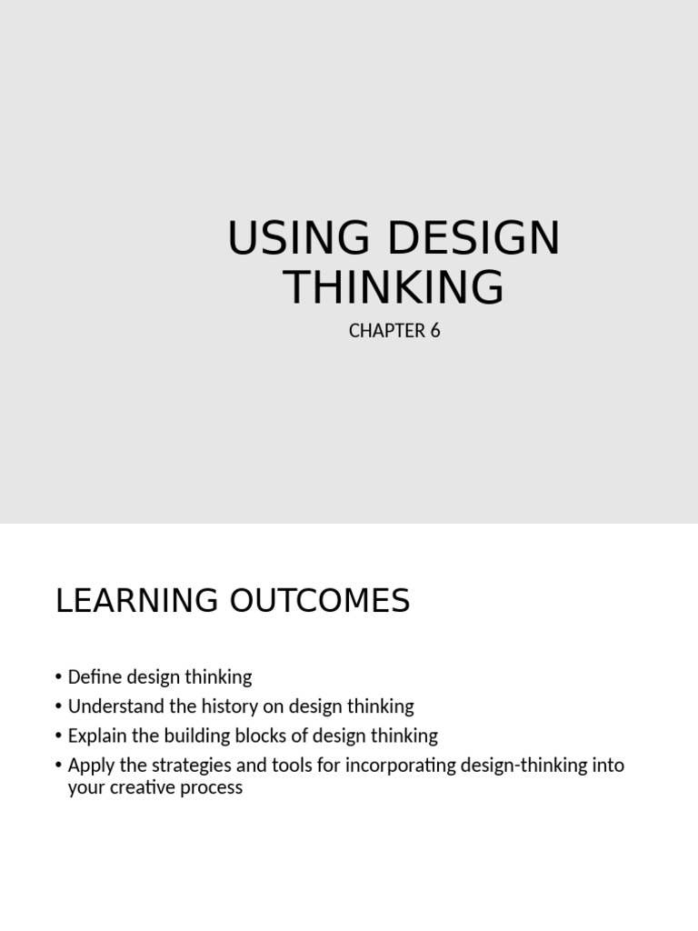 Chapter 5 - Using Design Thinking | PDF | Design Thinking | Thought