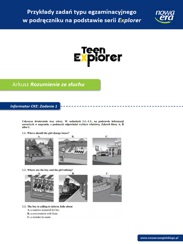 Przyklady Zadan Typu Egzaminacyjnego W Podreczniku Nowa Era | PDF