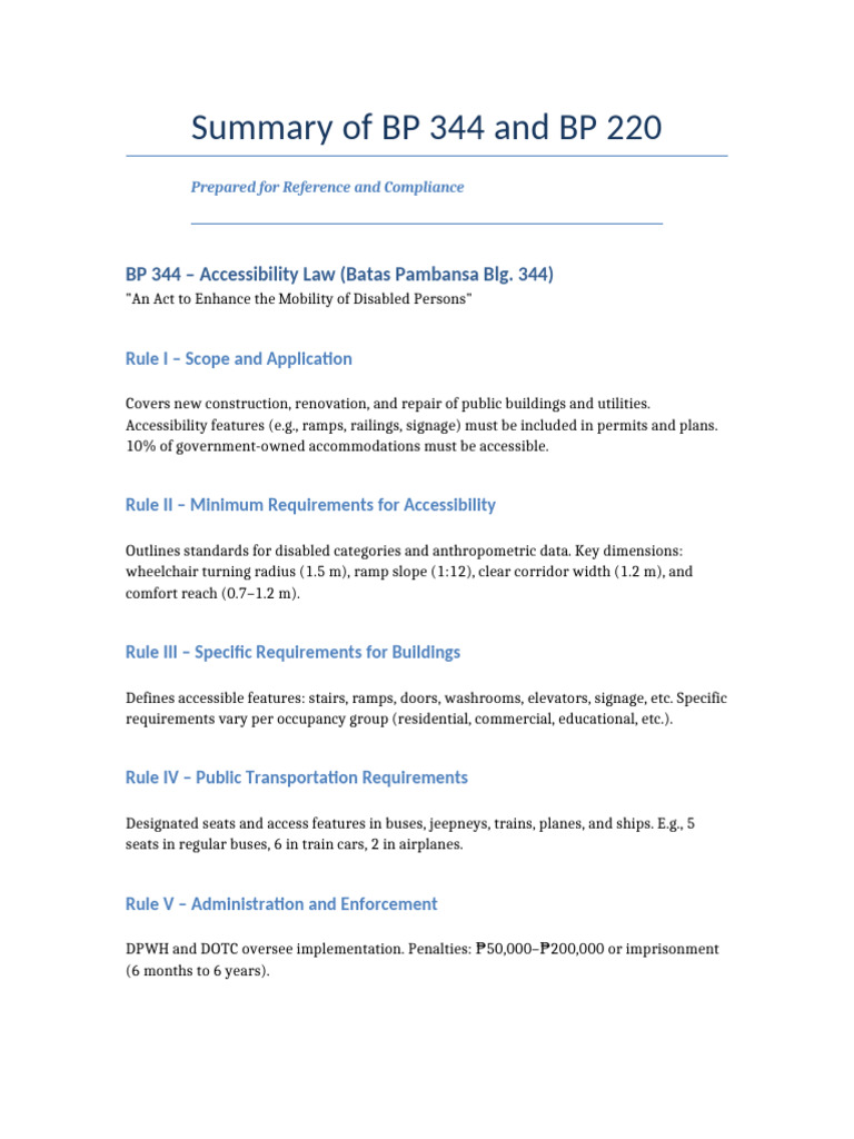Summary BP344 BP220 | PDF