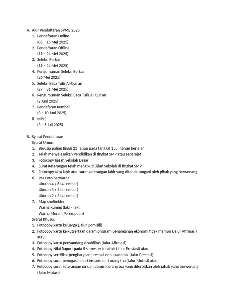Alur Pendaftaran SPMB 2025 | PDF