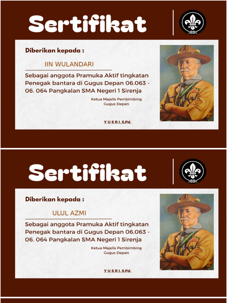 Sertifikat Pramuka | PDF
