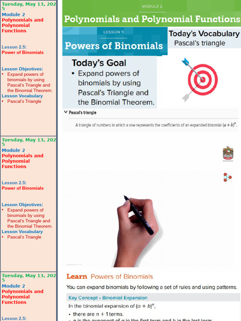 G10 Adv 2-5 Powers of Binomials | PDF | Polynomial | Numerical Analysis