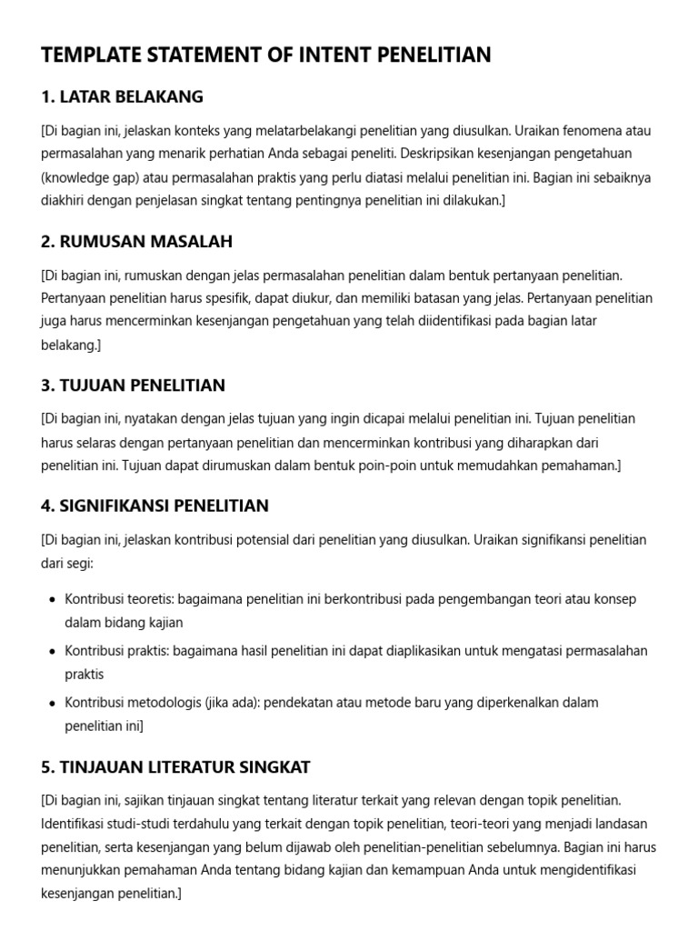 Template Proposal Penelitian Lengkap | PDF