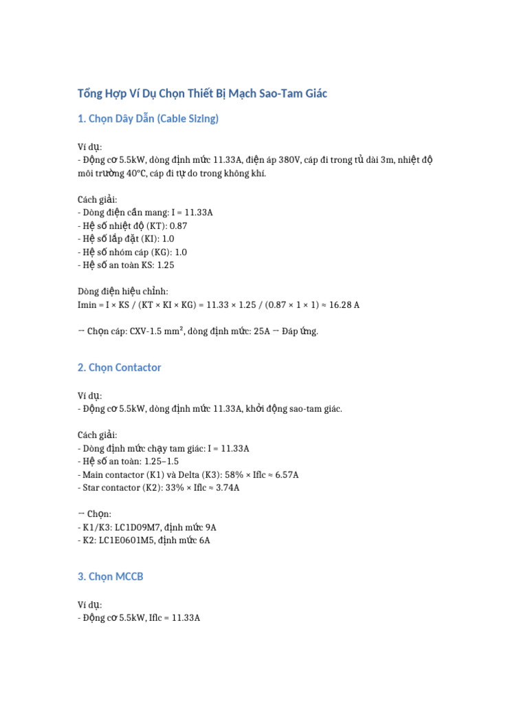 Tong Hop Vi Du Star Delta | PDF