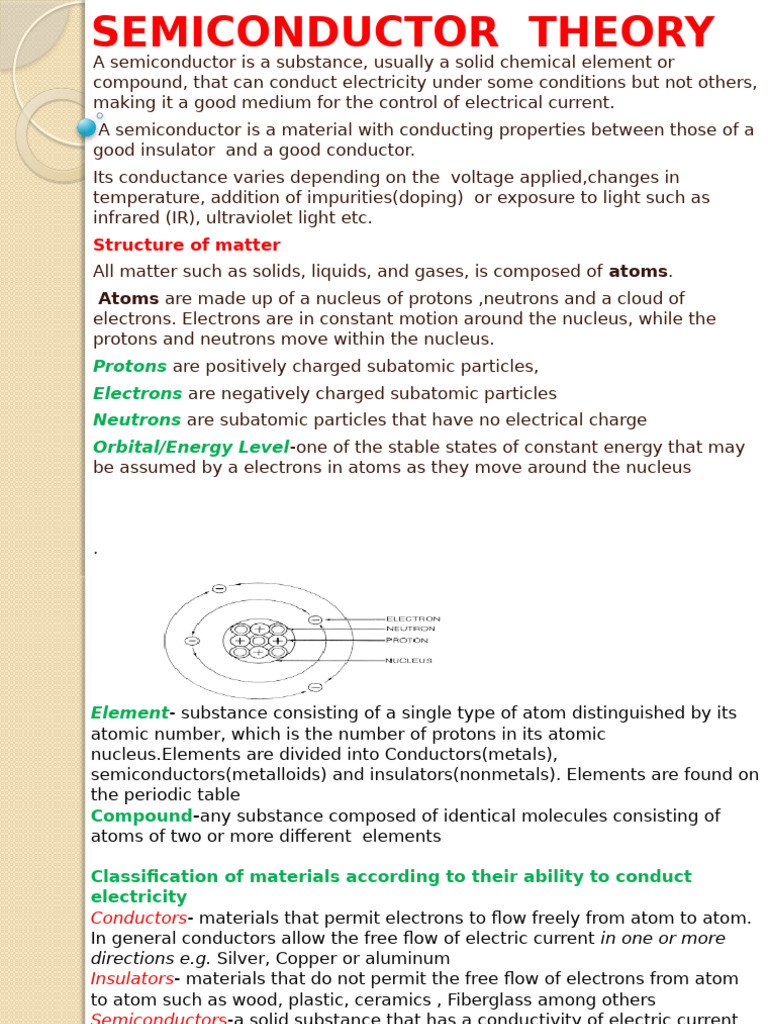 Topic 3-SEMICONDUCTORS THEORY-1 | PDF | P–N Junction | Semiconductors
