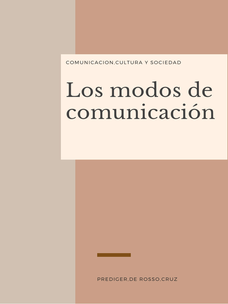 Modos de Comunicación: Verbal y No Verbal | PDF | Comunicación ...