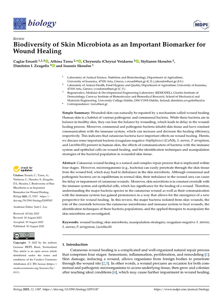 Biodiversity of Skin Microbiota As An Important Biomarker For Wound ...