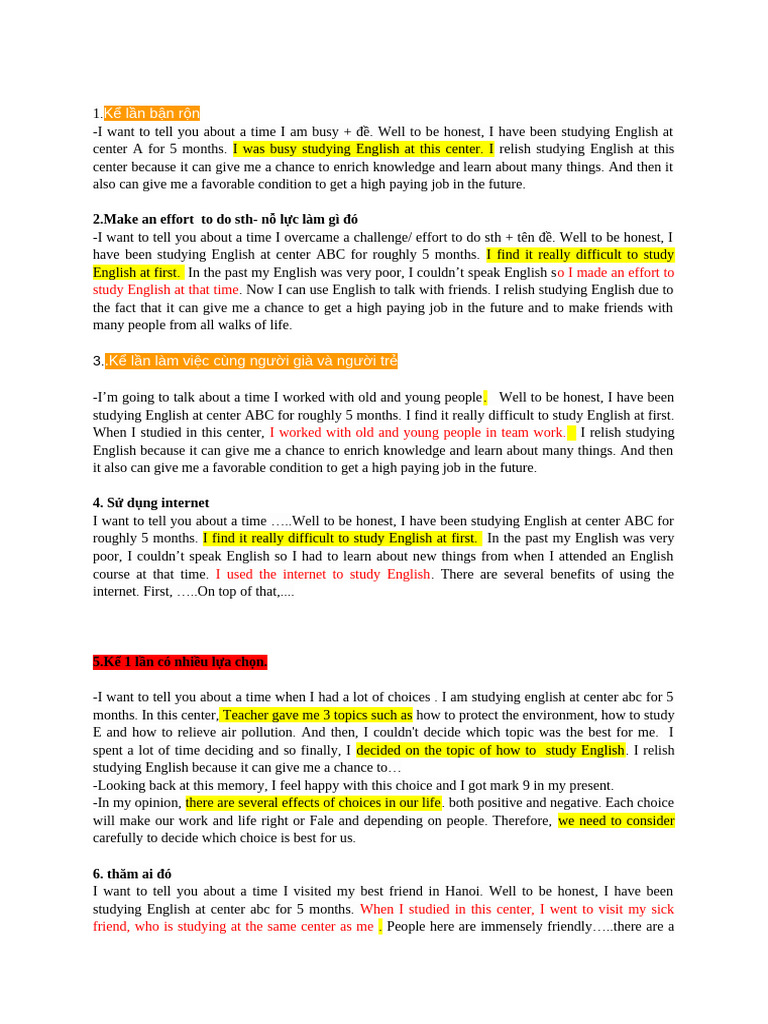 Speaking Part 4 Ngày 02 - 06 | PDF