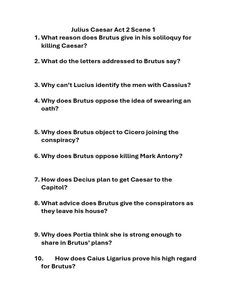 Julius Caesar Act 2 SC 1 | PDF