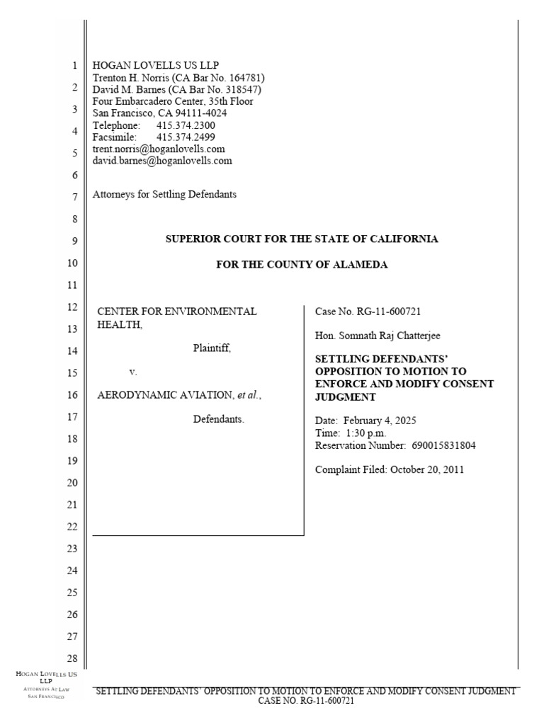 Settling Defendants Opposition To Motion To Enforce and Modify Consent ...
