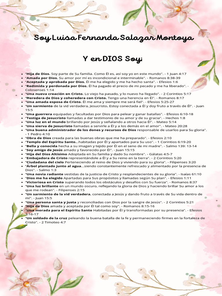 Declaraciones de Identidad en Dios - Luisa Salazar | PDF | Cristo (título) | Jesús