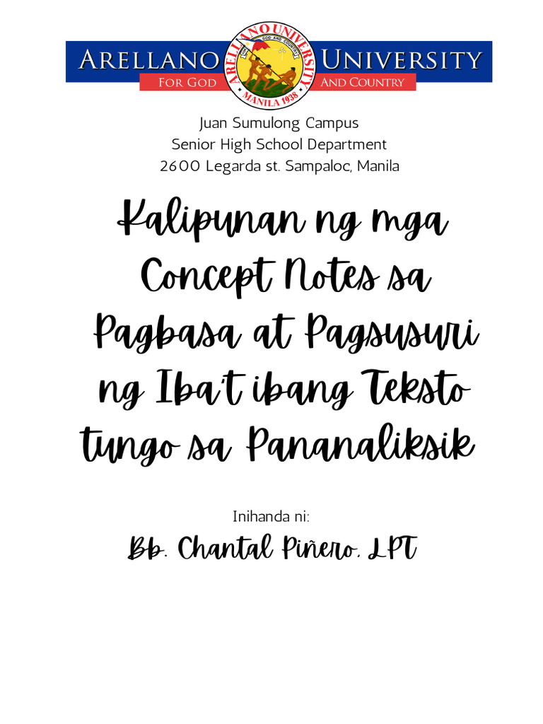 Concept Notes - Pagbasa | PDF